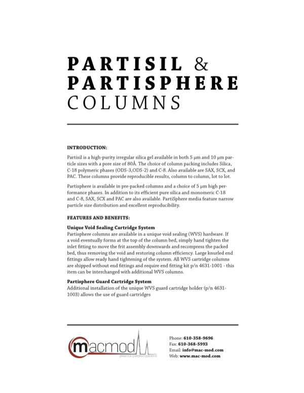 Avantor Partisil and Partisphere Catalog