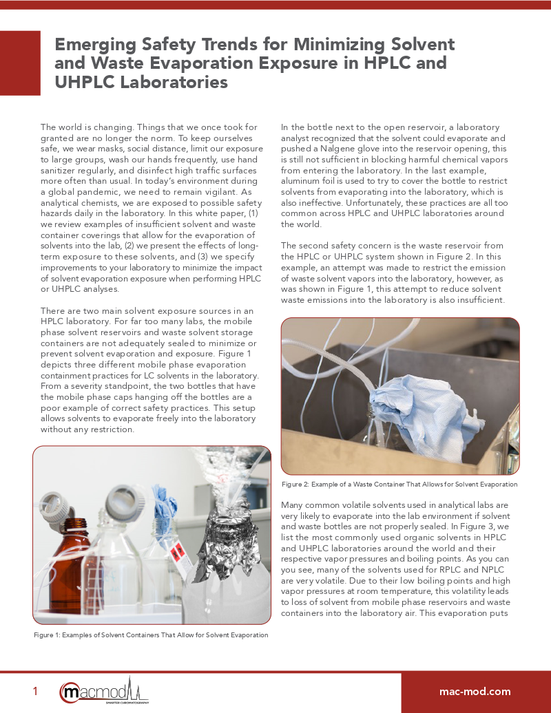 Limiting Hazardous Solvent Exposure for LC systems