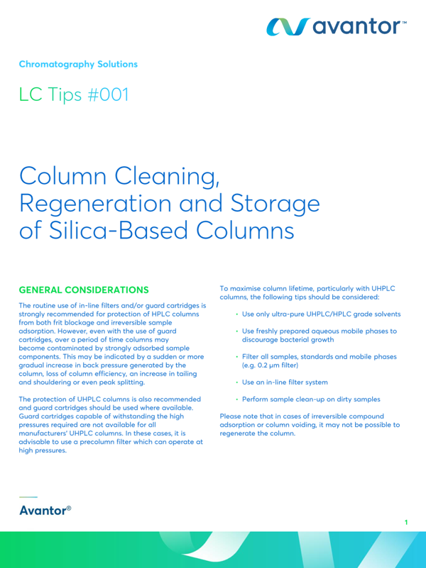 Column Cleaning, Regeneration and Storage of Silica-Based Columns - MAC ...