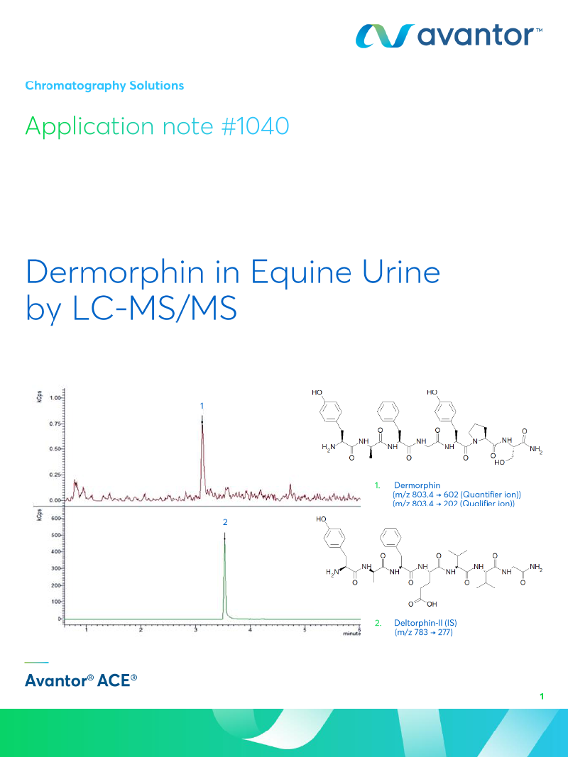 Dermorphin in Equine Urine by LC-MS-MS