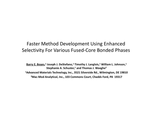 Enhanced Selectivity For Faster Method Development