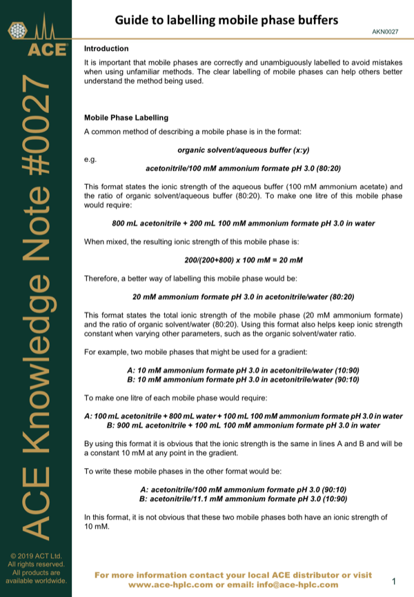Guide to Labelling Mobile Phase Buffers
