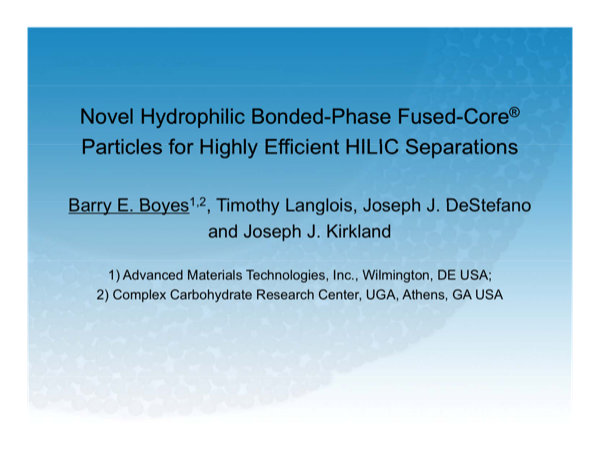 Highly Efficient HILIC Separations l MAC-MOD