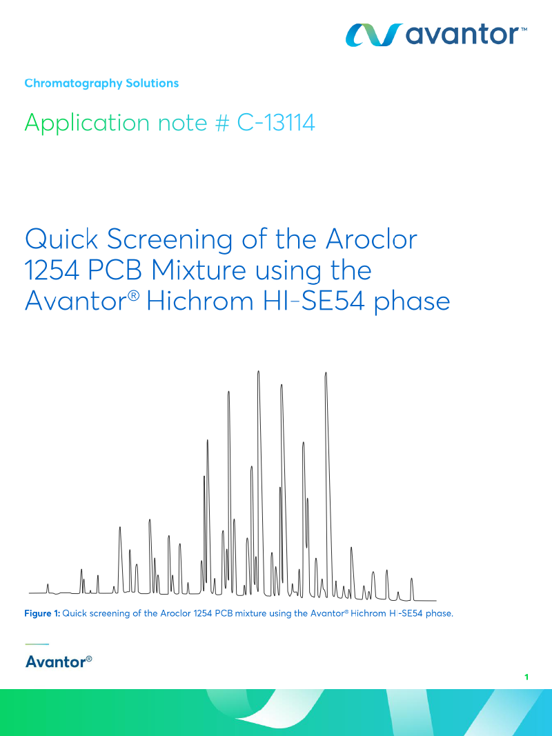 Quick Screening of the Aroclor 1254 PCB Mixture