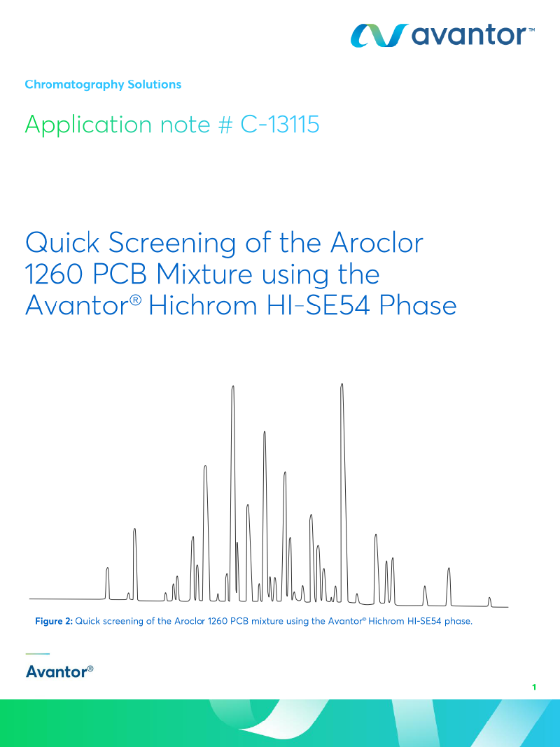 Quick Screening of the Aroclor 1260 PCB Mixture