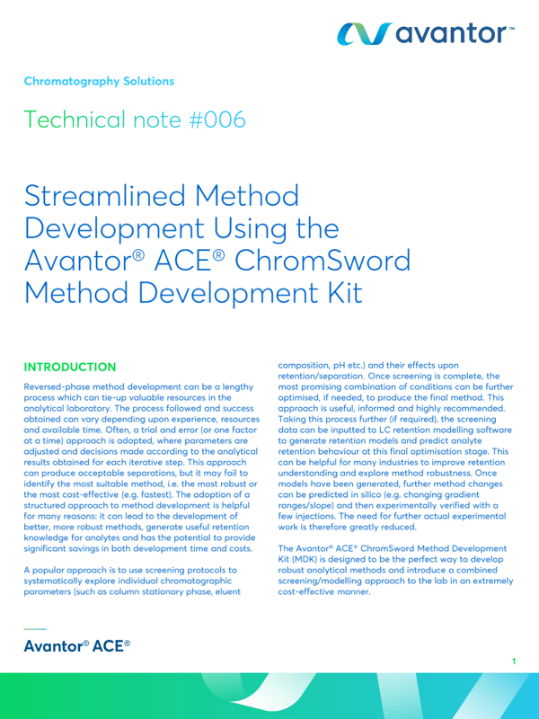 Streamlined Method Development Using Column Screening with Advanced Computer Simulation Software ...